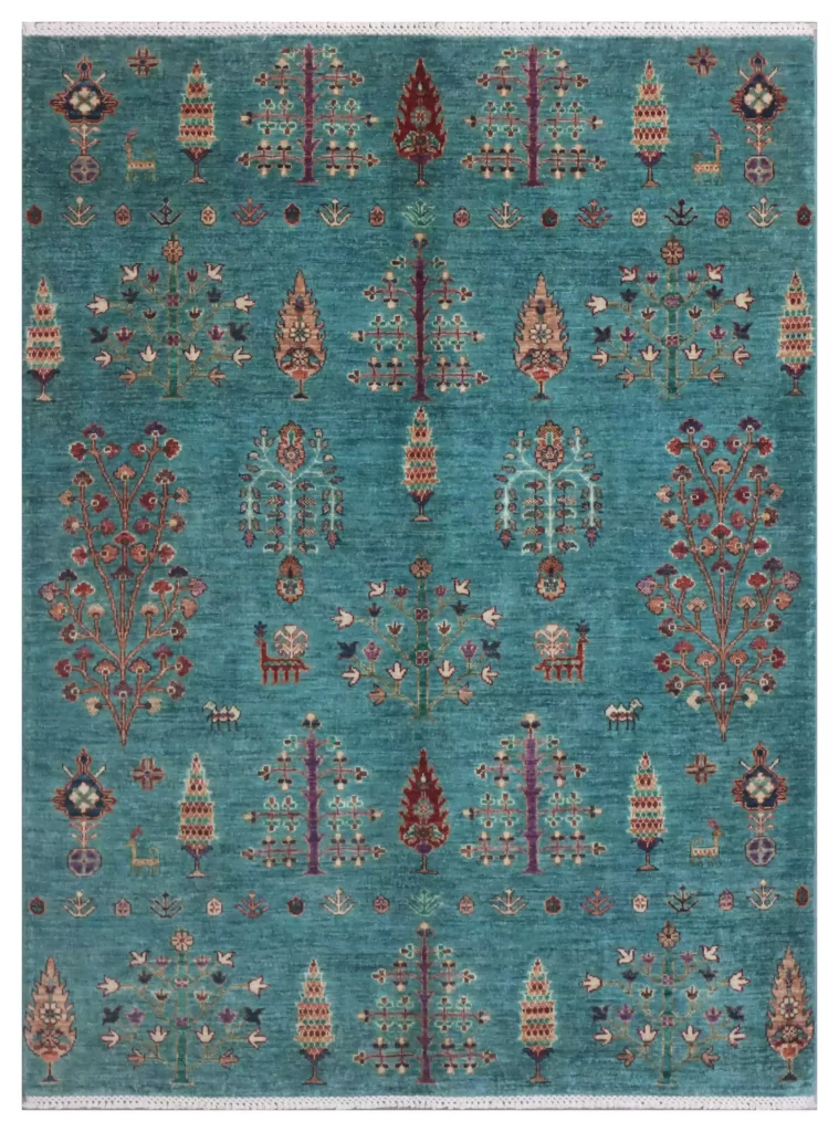 Tree of Life Rug German Dye Afghan Soft Wool (205 x 154)cm - Sarabi's ...